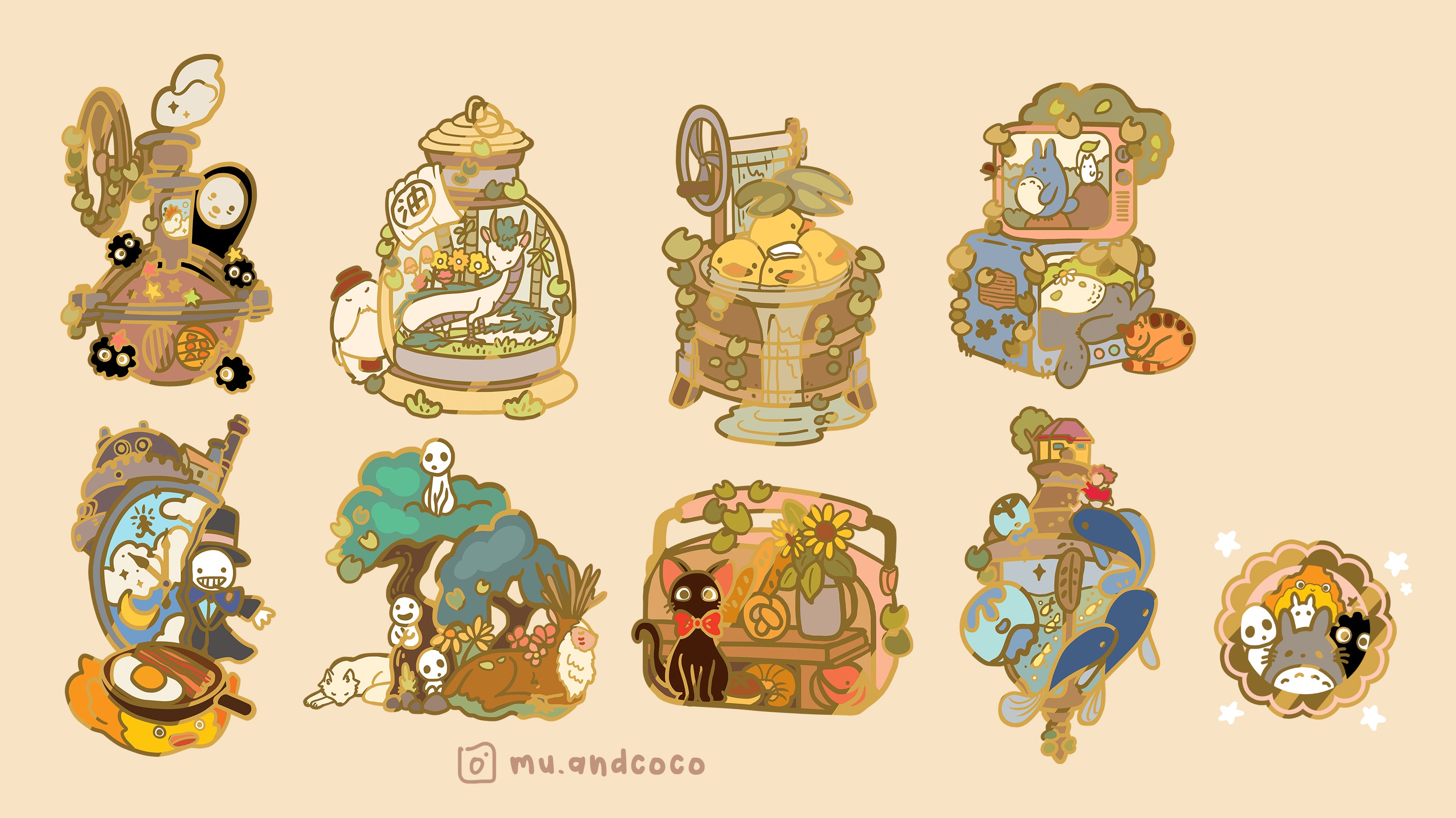 Enamel pins - Ghibli – mu.andcoco